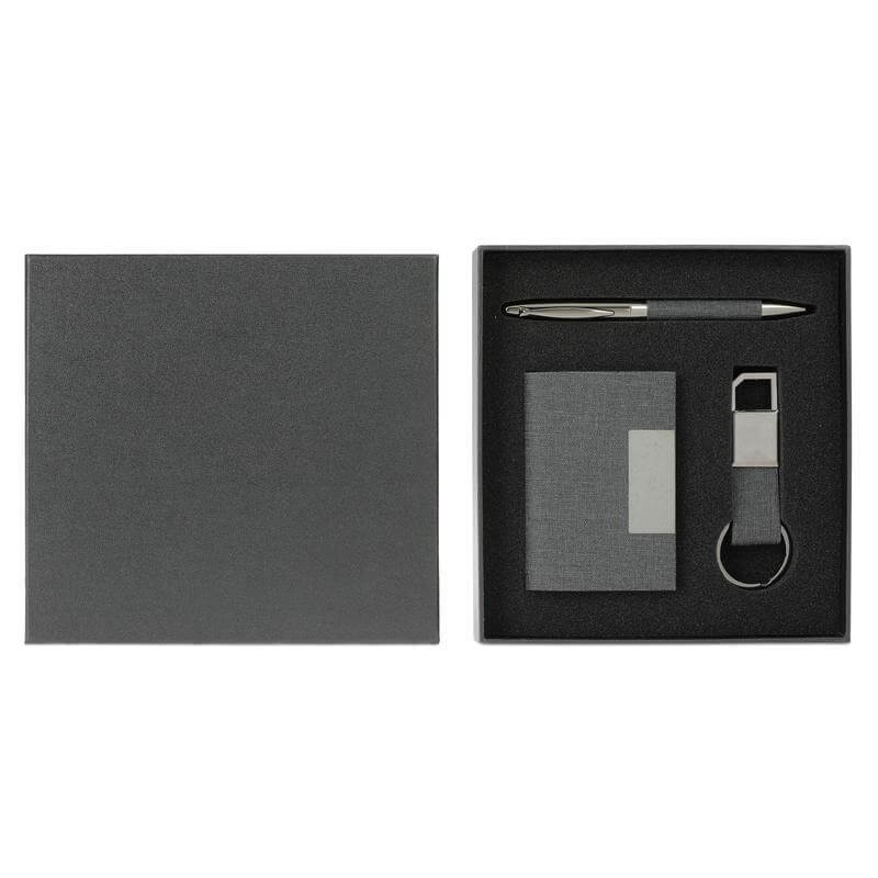 SILVAN - Giftology Gift Set (Card Holder, Key Chain and Pen) - Black ...