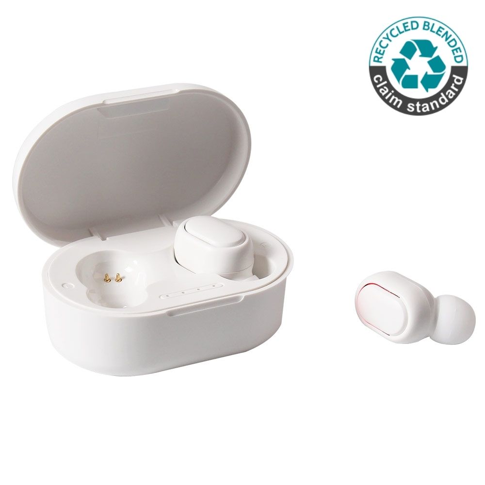 ALAVUS - RCS standard recycled plastic TWS Wireless Earbuds - White ...