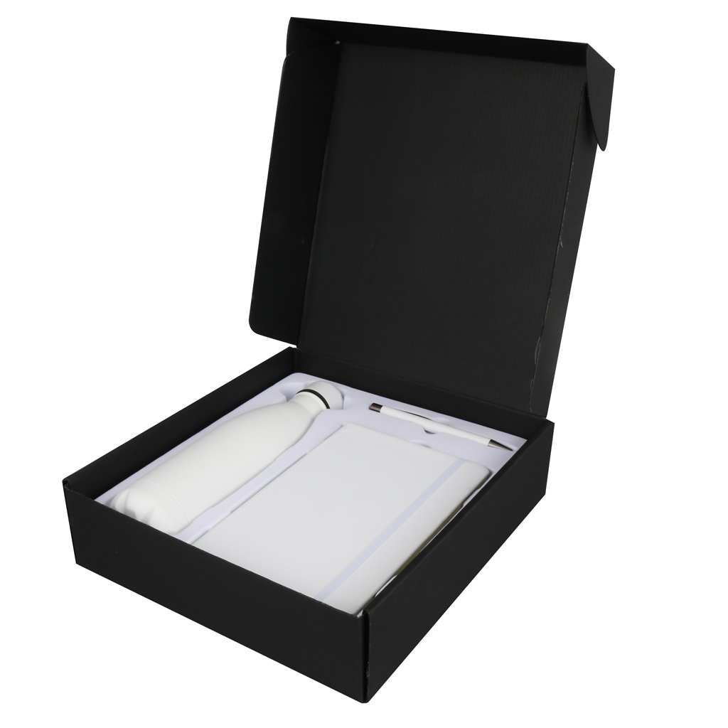 LAUTA - Giftology Set of Stainless Bottle, Notebook and Pen - White ...