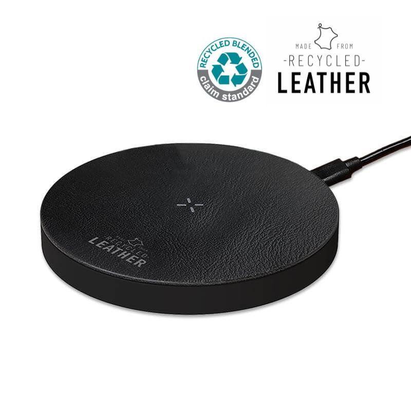 ANZIO - Recycled Leather 15W Wireless Charger - Black | Jasani