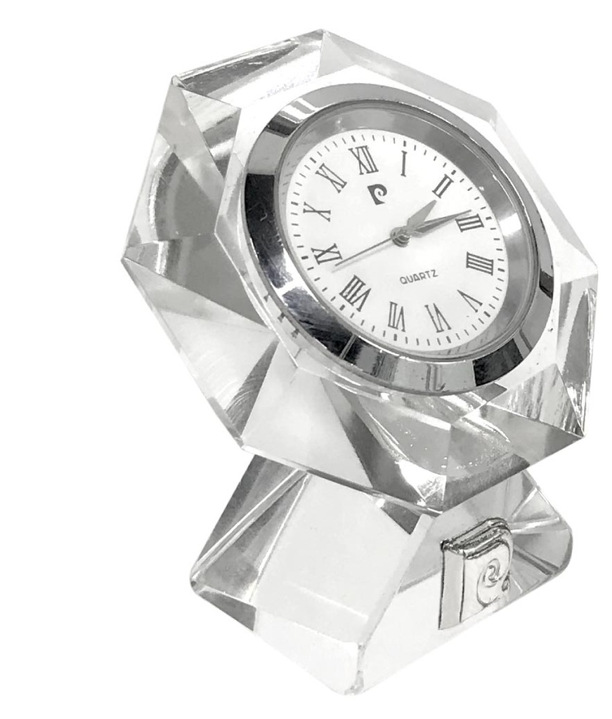 Fanona - Crystal Hexagon Desk Clock by Pierre Cardin - Regular | Jasani